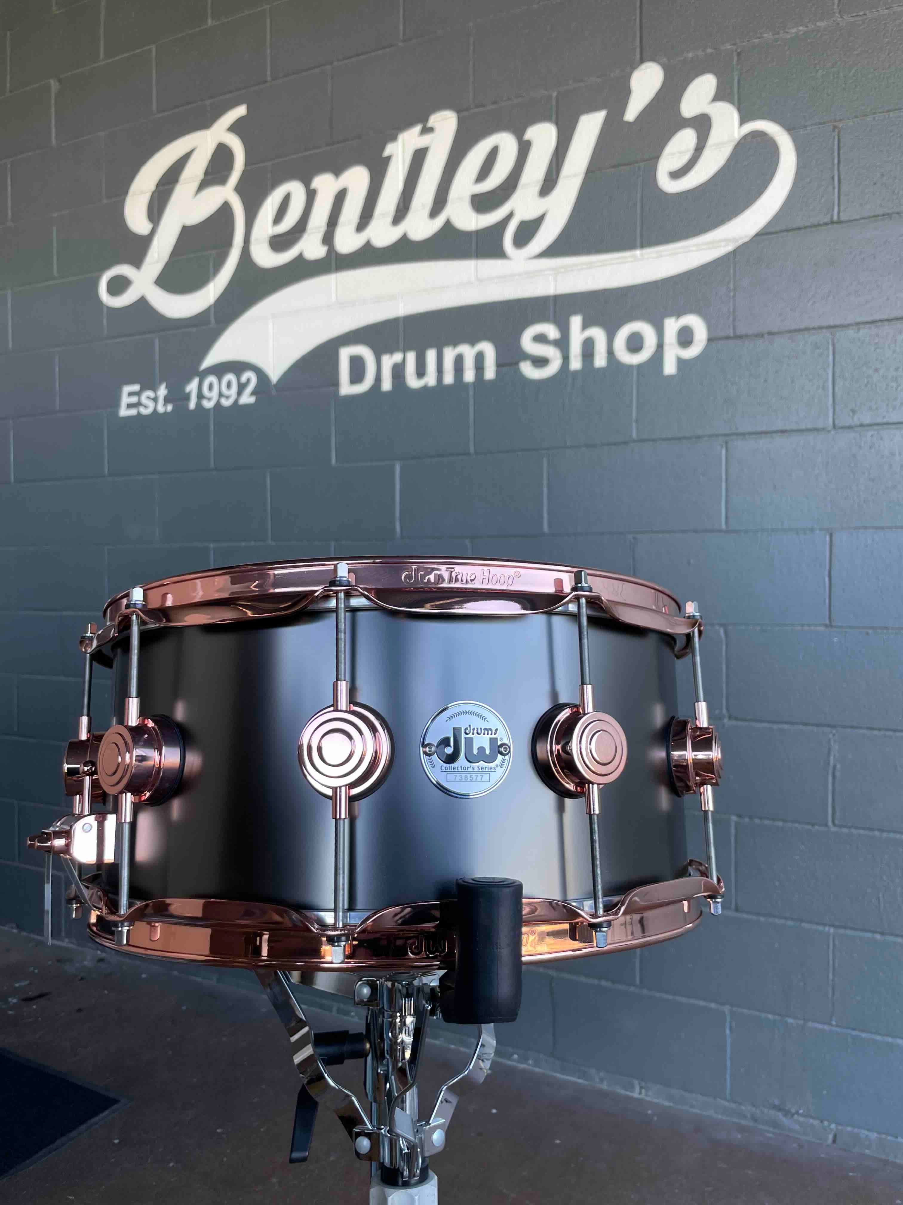 ~NEW!~ DW DRVD6514SVPBK Collector's Series 6.5x14 Satin Black over Bra ...